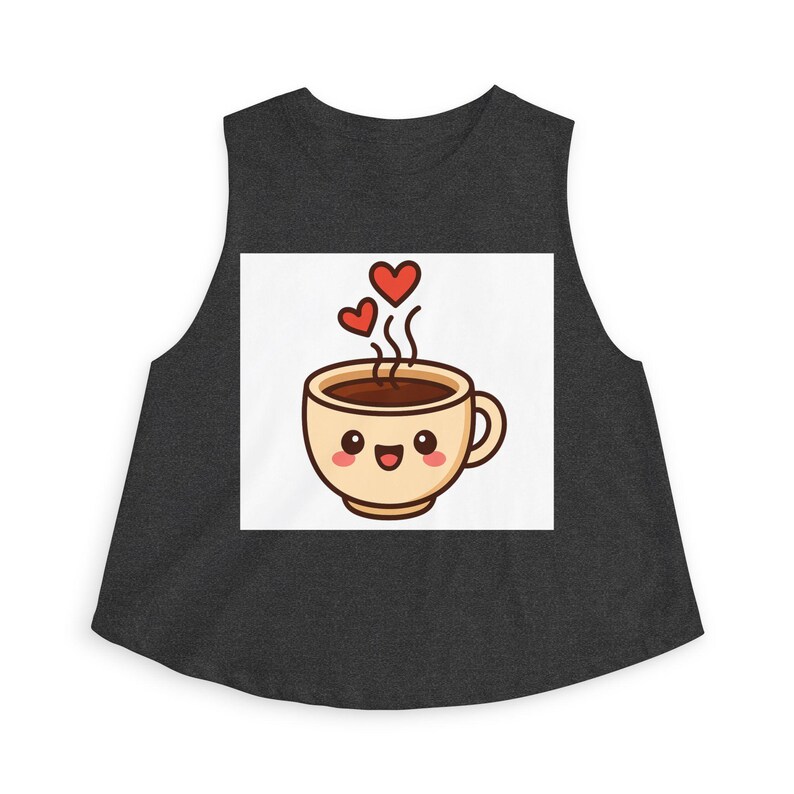 Fun & Kawaii Stickers Women's Crop Top - Kawaii Happy Coffee Cup With ...