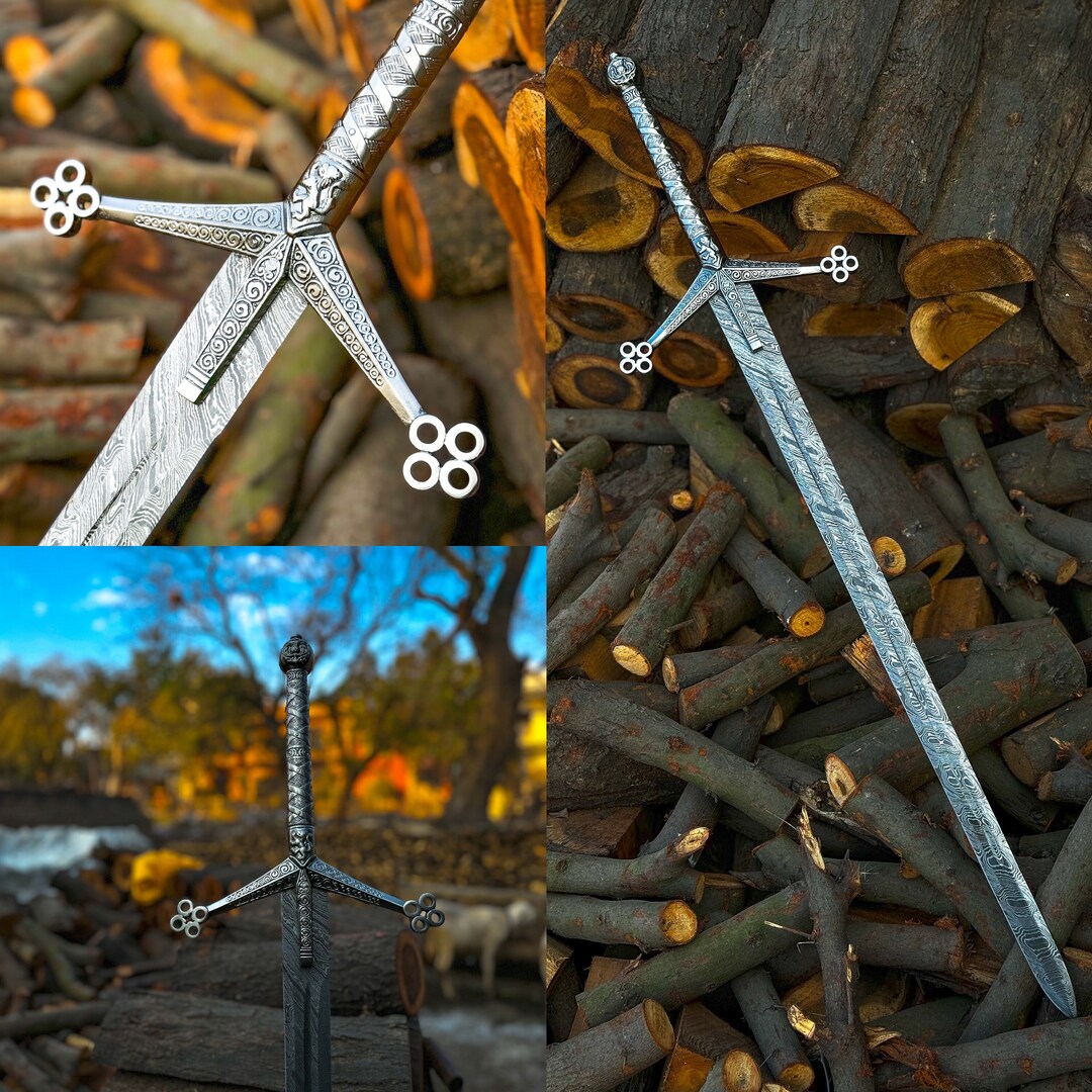 Handmade Scottish Claymore Sword Damascus Medieval Weapons Historical ...