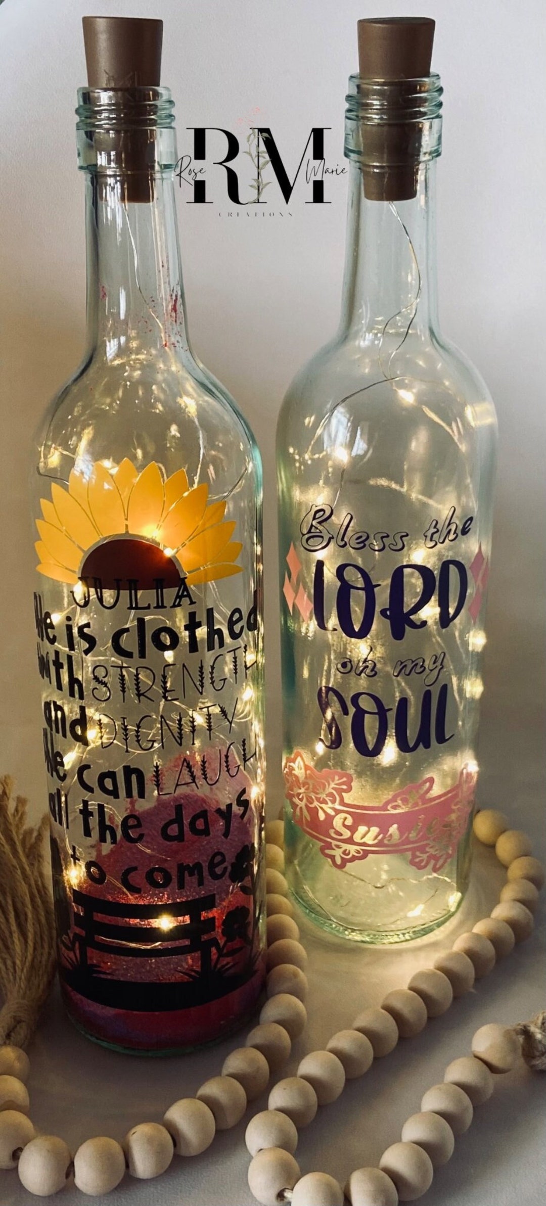 Scripture Bottle Lights, Fairy Lights, Personalized Lights, Custom ...