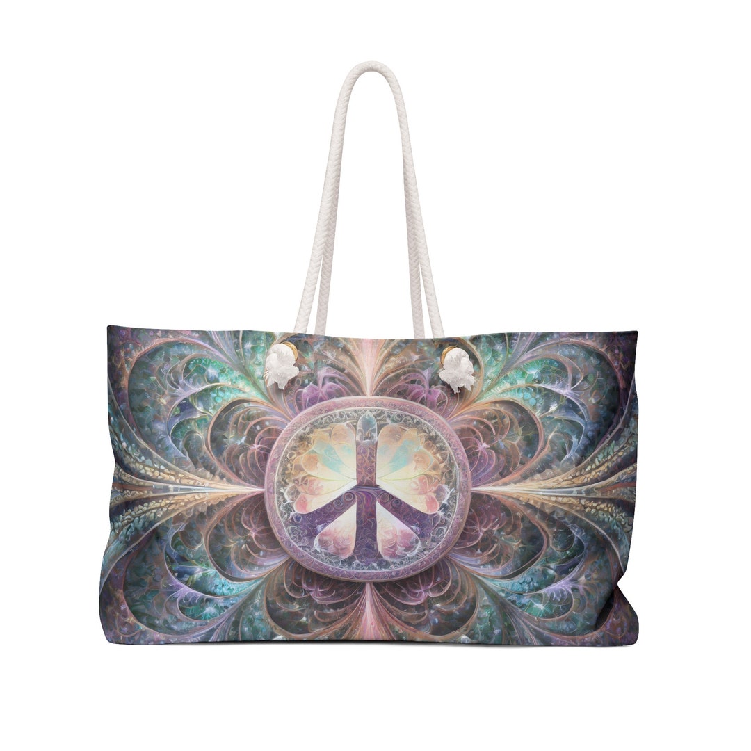 Hippie Peace Sign Pastel 04 - Weekender Bag - Etsy