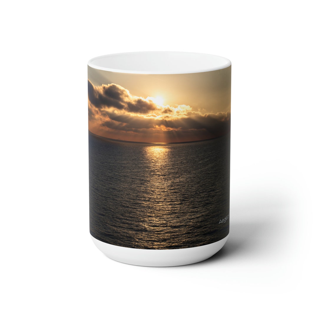 Cruise Ship Mug Ocean View Sunrise From a Cruise Ship in the Aegean Sea ...