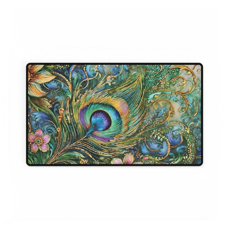 Peacock Feather Peacock Eye Design 007 Desk Mats - Etsy