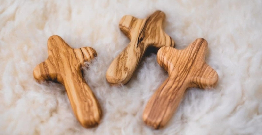 Hand Carved Olive Wood Prayer Cross - Etsy