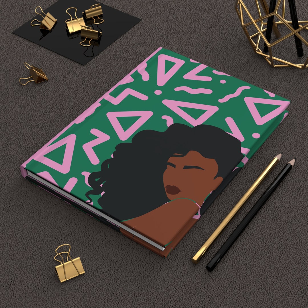 Hardcover Journal | Black Girl Notebook | Black Art | Black Woman ...