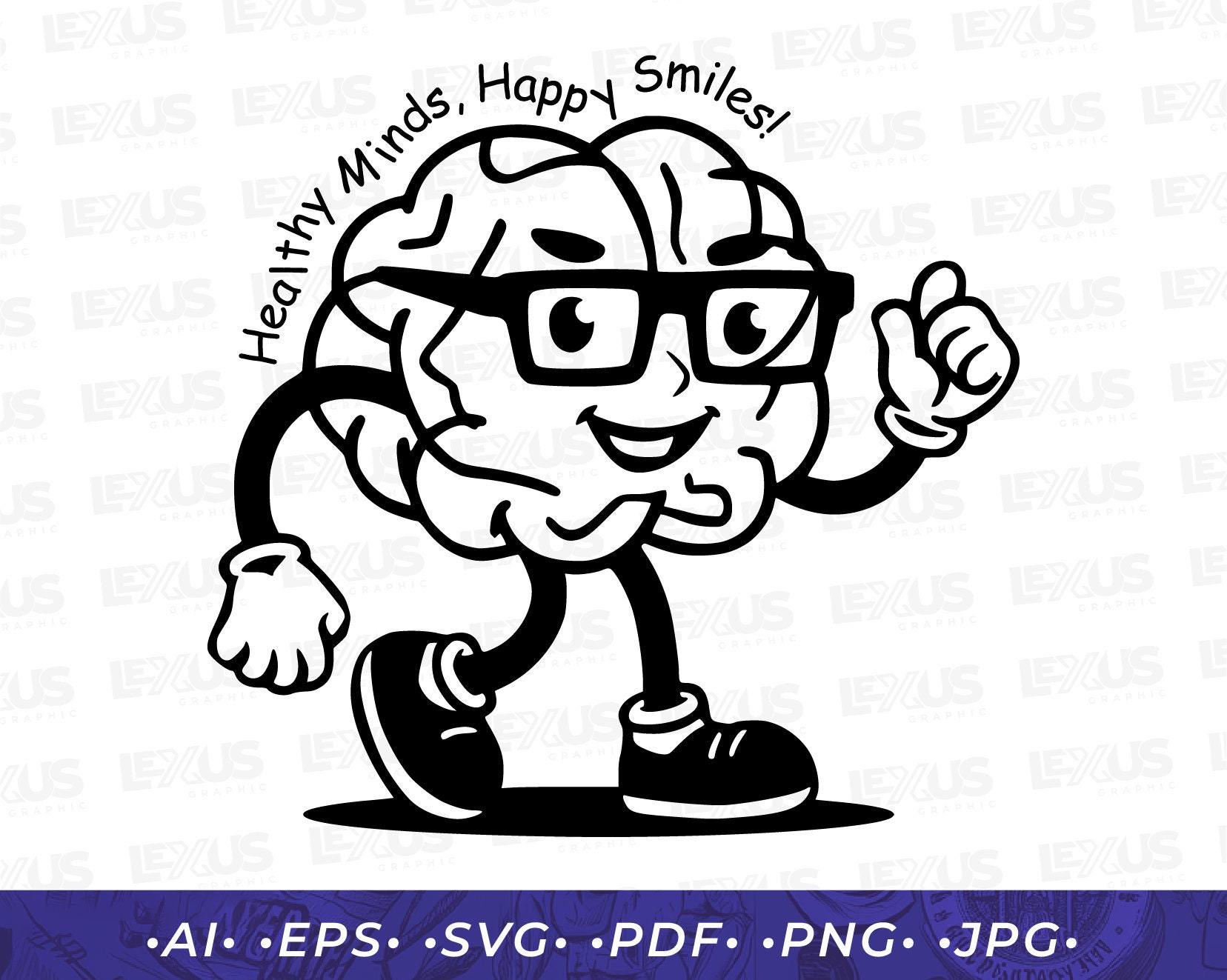 Brain Character Svg, Funny Brain Svg, Brain Silhouette, Brain Mascot ...
