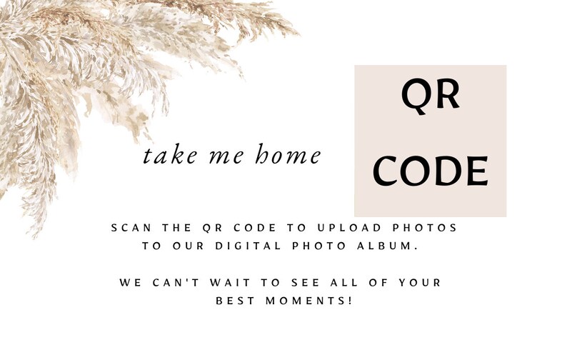 Pampas Grass Guestpix Sign - Business Card Size - Etsy