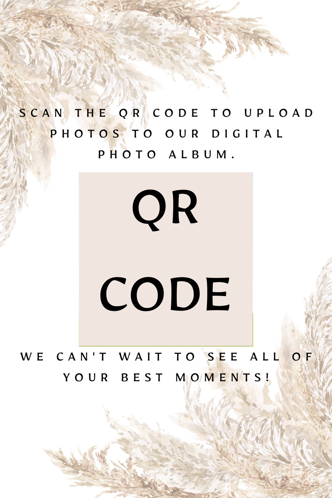 Pampas Grass Guestpix Sign - Etsy