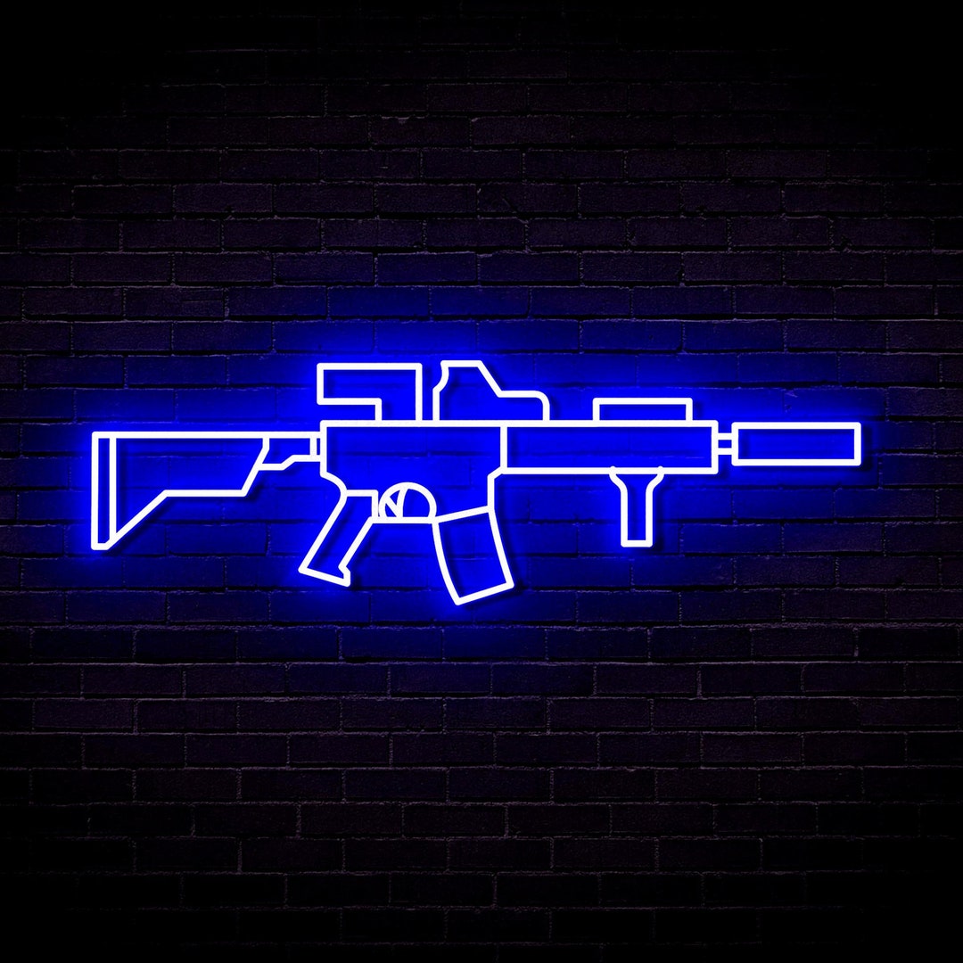 AR V2 Neon Sign Led Neon Sign Gun LED Sign Gaming Room Decor Gun Neon ...