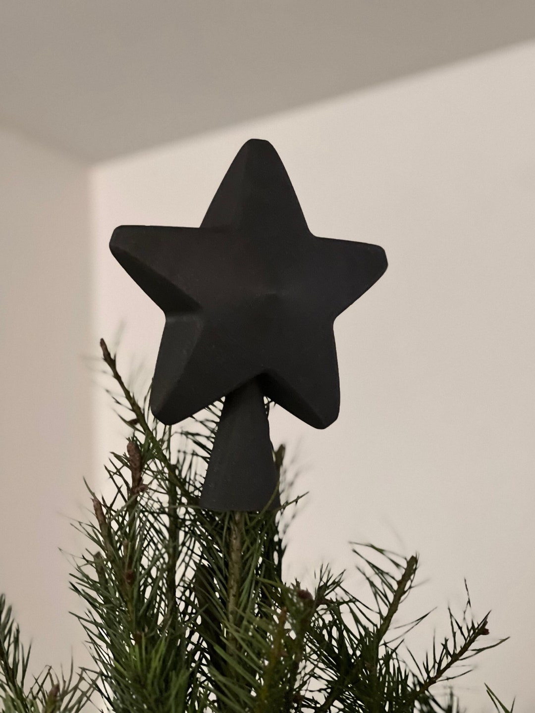 Black Star Tree Topper Simple Modern Elegant Christmas Star Holiday - Etsy