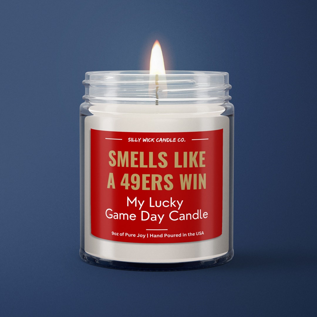 Smells Like A 49ers Win Candle | Game Day Football Candle | San ...