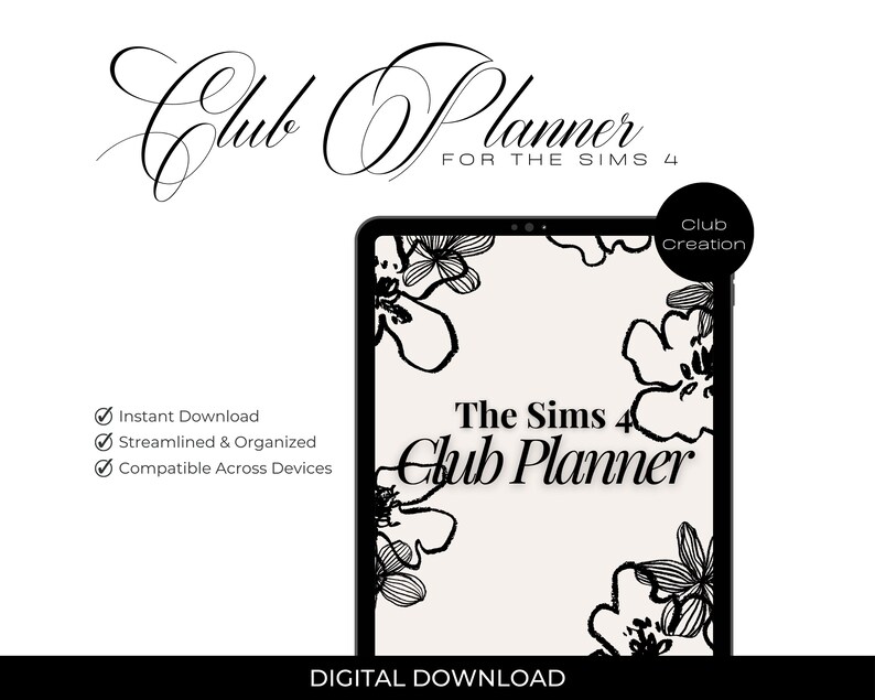 Sims 4 Club Planner Sims Clubs Tracker Digital Journal Organizer Cheat ...