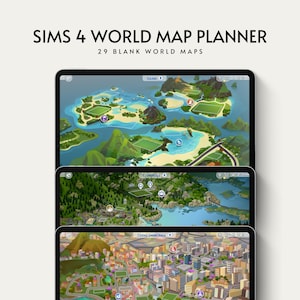 Sims 4 World Map Planner: Digital Lot Planning PNG (digital Download ...