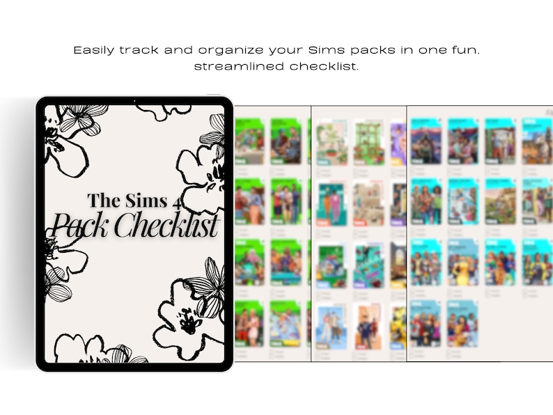 The Sims 4 Pack Checklist PDF Printable Track Owned and Wishlist Sims ...
