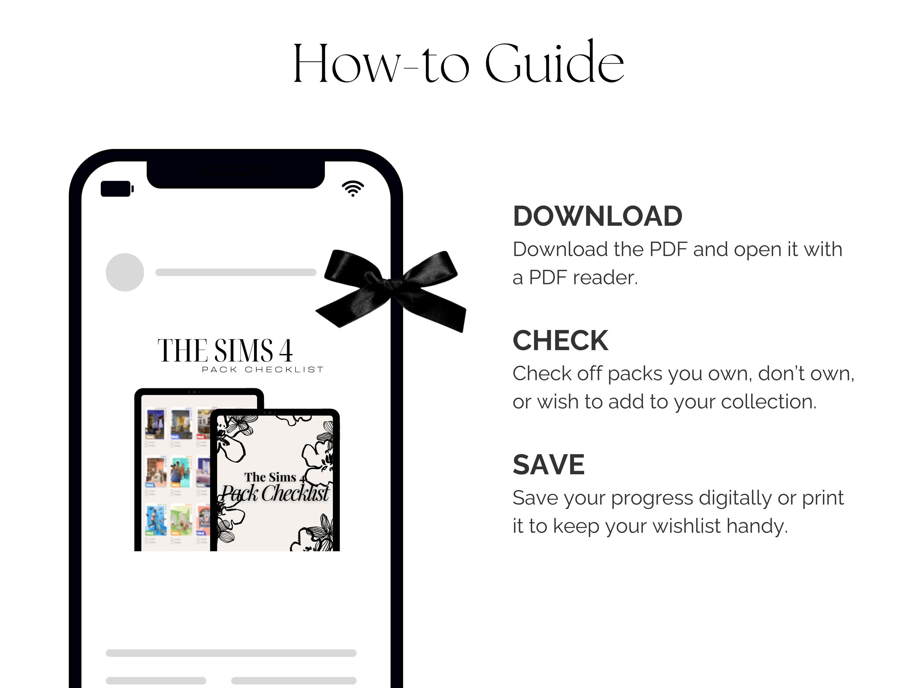 The Sims 4 Pack Checklist PDF Printable Track Owned and Wishlist Sims ...
