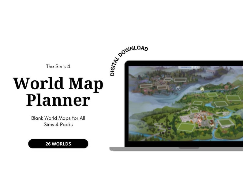 Sims 4 World Map Planner: Digital Lot Planning PNG (digital Download ...