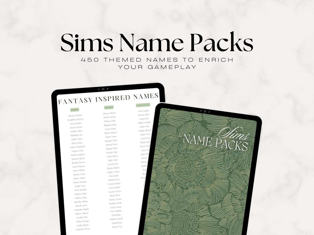Sims Name Packs 450 Unique Names Feminine Masculine & Gender-neutral ...
