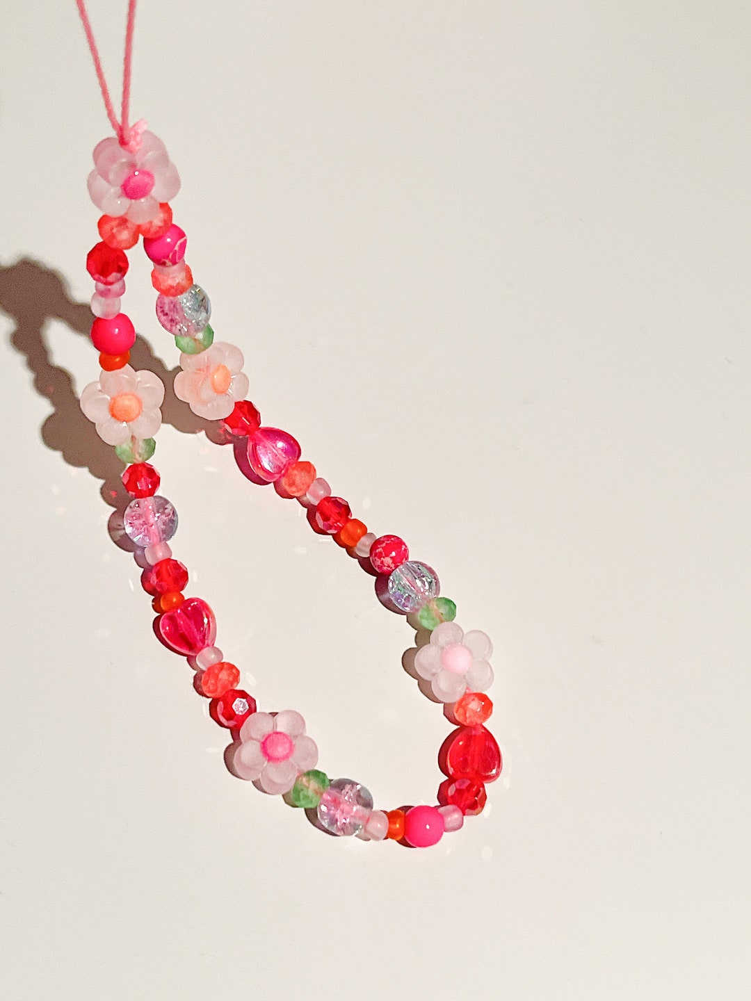 Cute Heart Phone Charm,pink Red Heart,phone Strap,clear Heart Phone ...