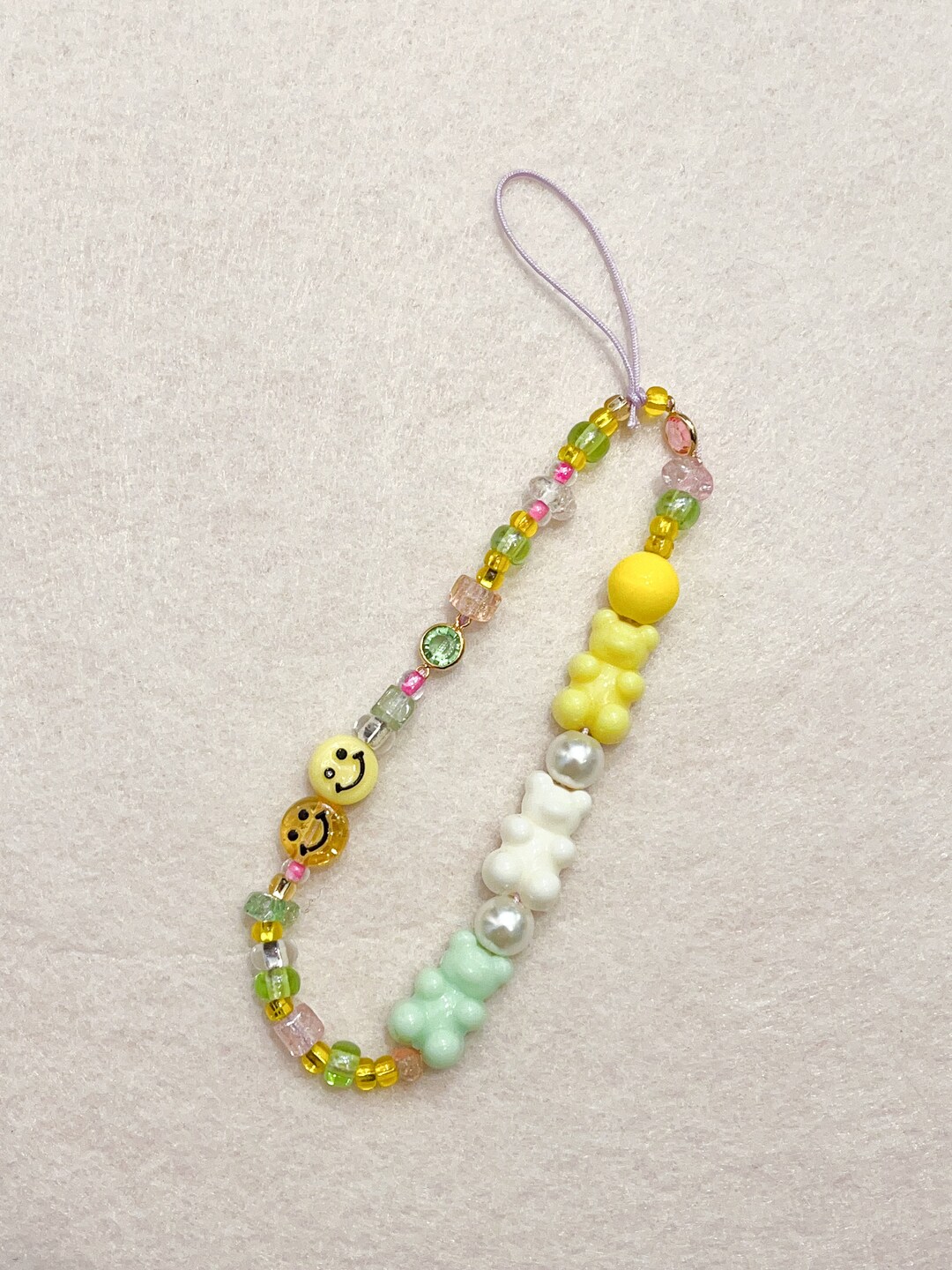 Cute Beaded Phone Charm Kpop Bag Strap Pastel Phone Charm - Etsy