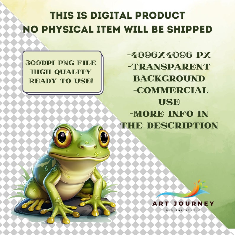 Watercolor Green Frogs Clipart - Cute Frog Floral Clip Art in PNG ...