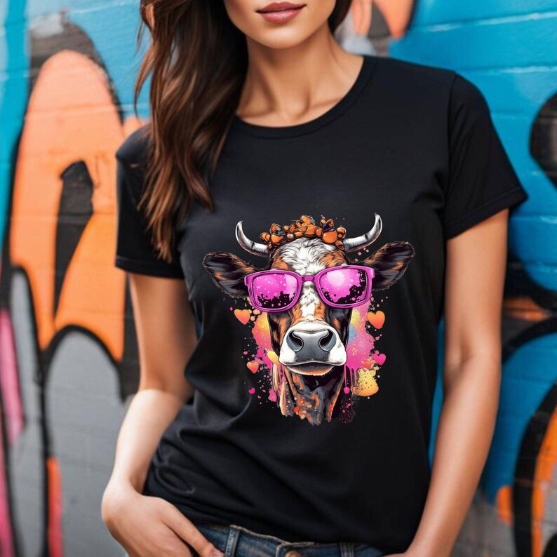 Cool Cows PNG Bundle, Funny Cow Clip Art, Cow Sublimation Designs ...