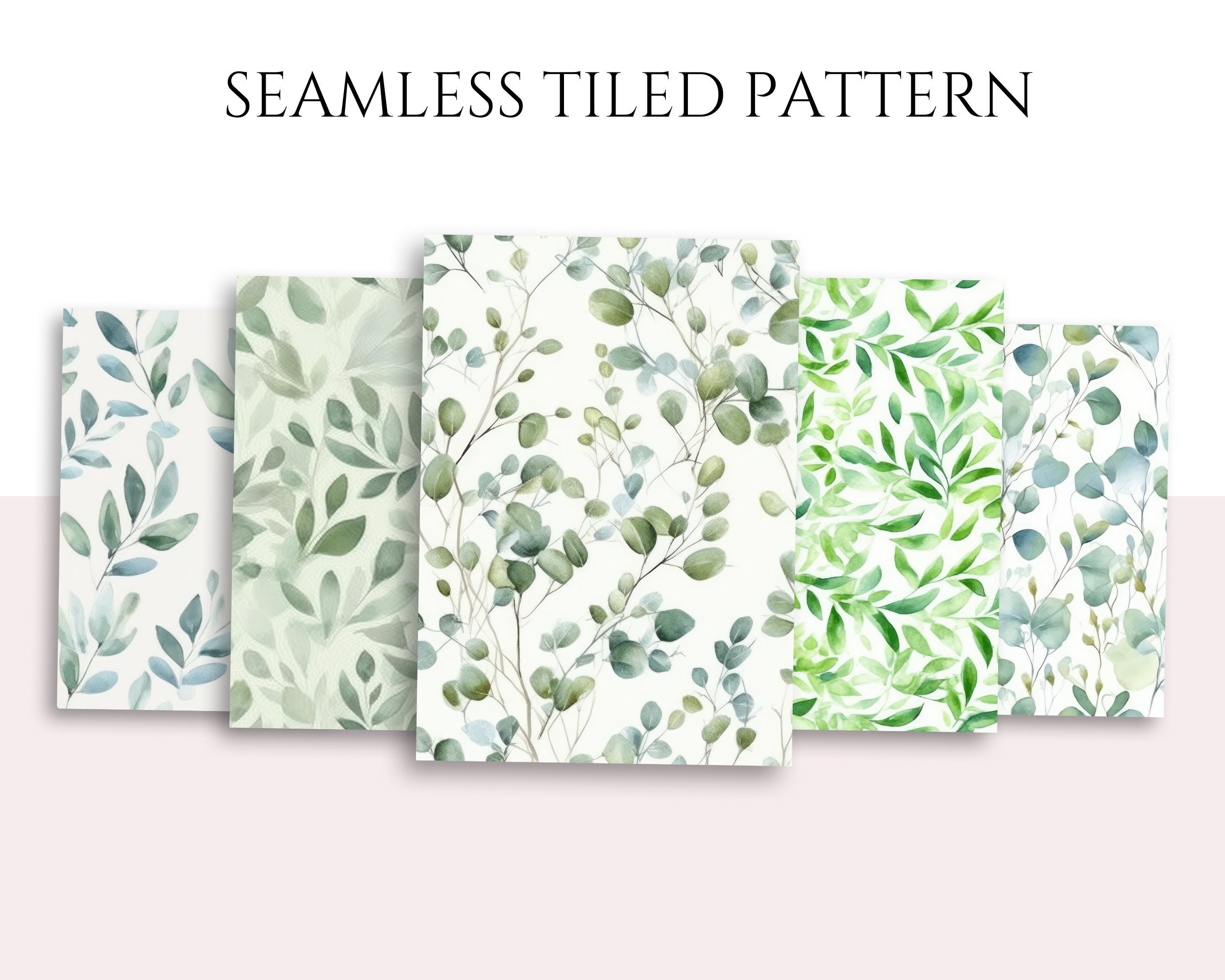 Watercolor Eucalyptus Digital Paper | Eucalyptus Sage Green | Greenery ...