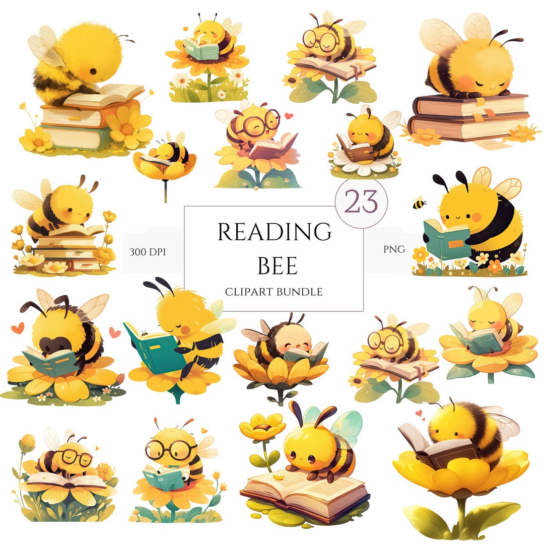 23 Cute Bee Clipart Watercolor PNG Bundle, Cute Baby Honey Bee Graphics ...