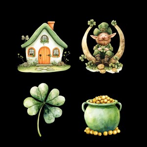 Watercolor St. Patrick’s Day Clipart, Cute Leprechaun, Shamrock ...