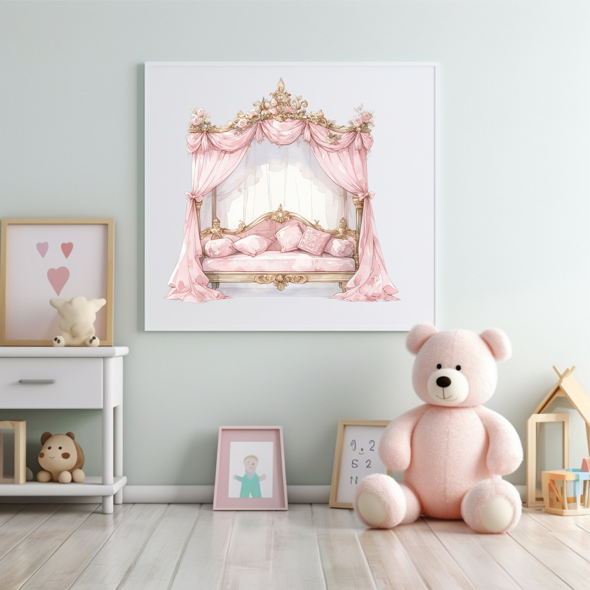 20 Magic Princess Bed Clipart, Pink Bedroom, High Quality PNG ...