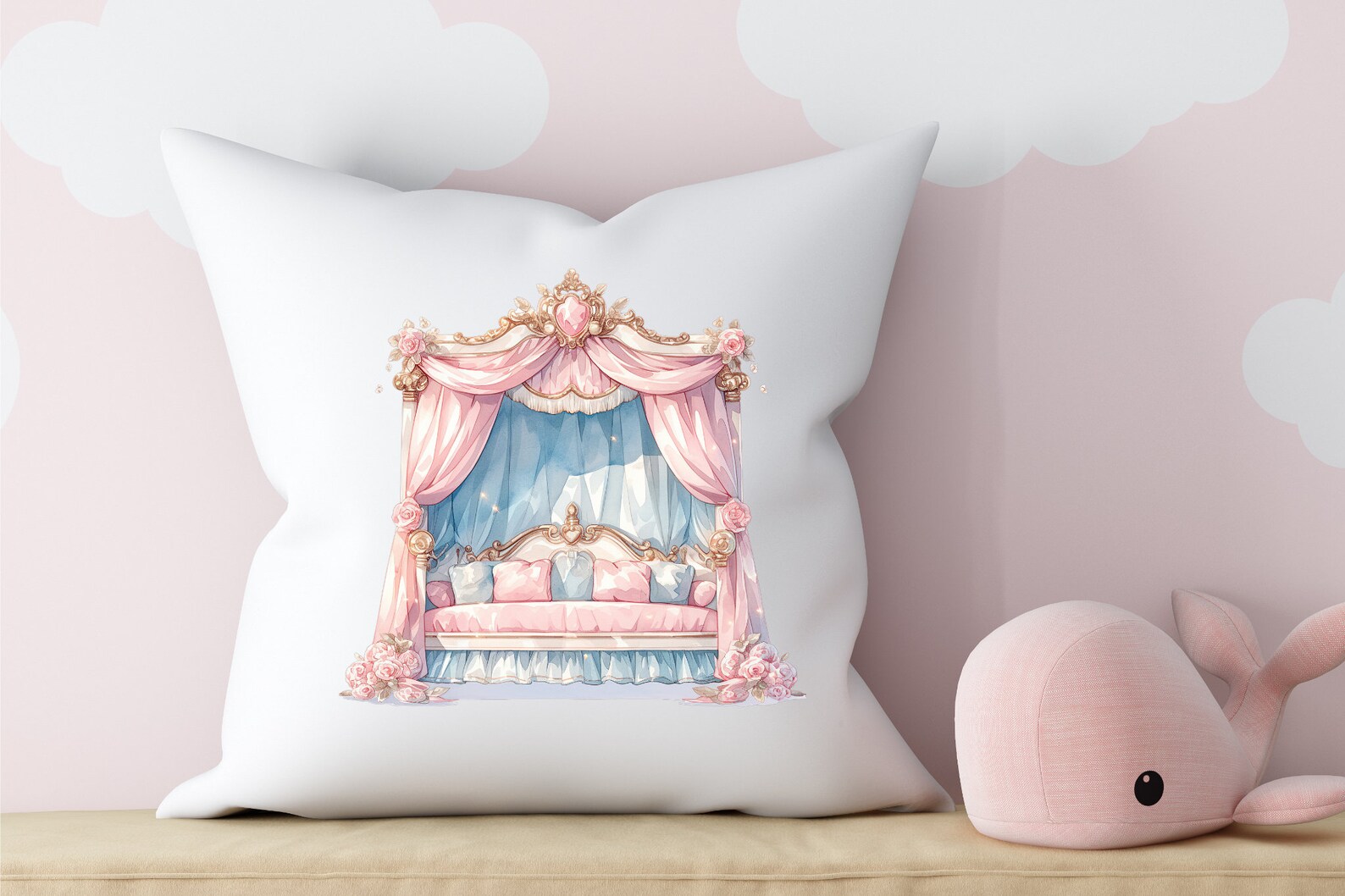 20 Magic Princess Bed Clipart, Pink Bedroom, High Quality PNG ...