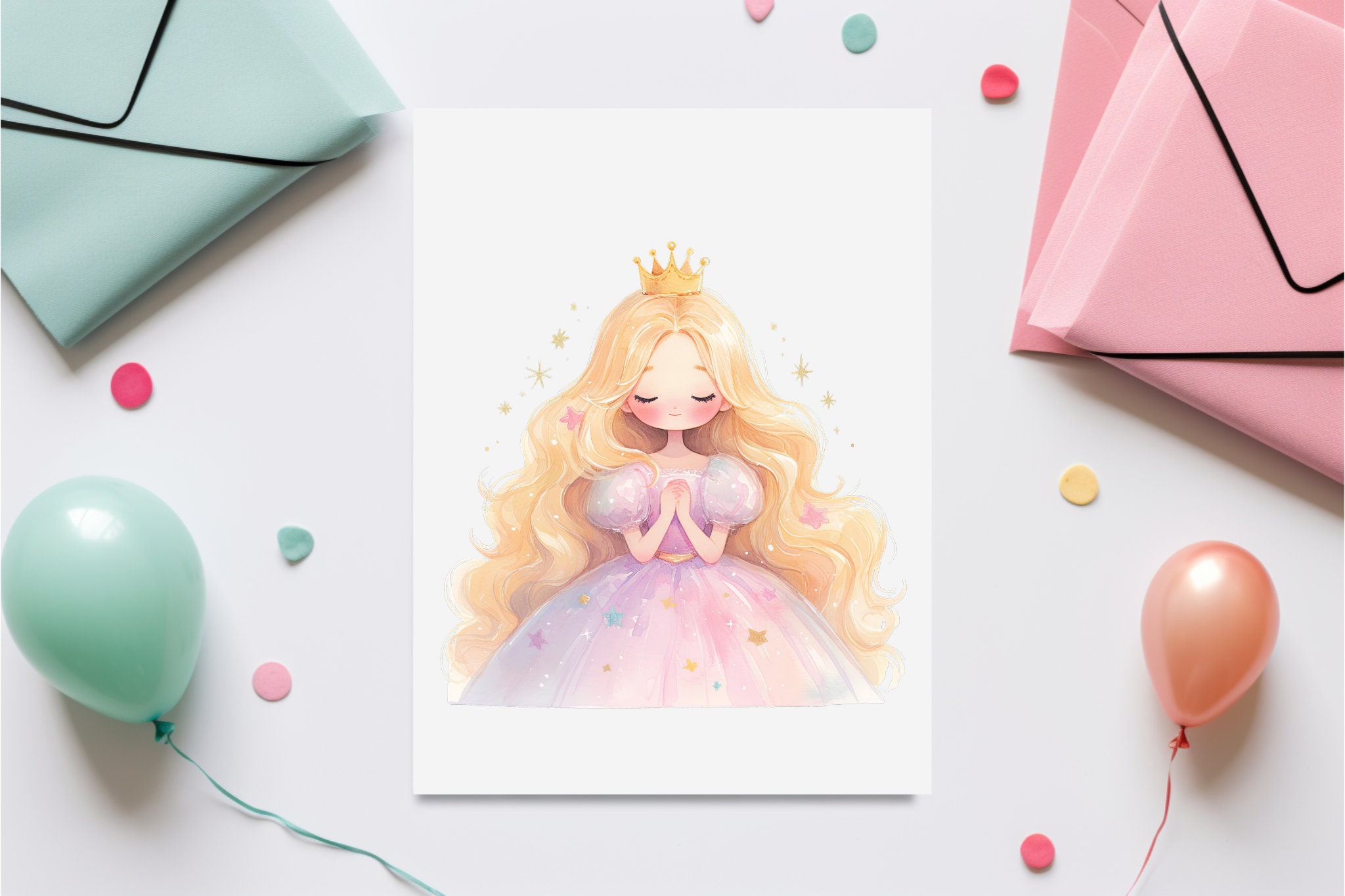 27 Little Princess Clipart Watercolor Princess Clipart Fairytale ...