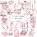 30 PNG Pink Kitchen Clipart, Watercolor Kitchenware Clipart, Shabby ...
