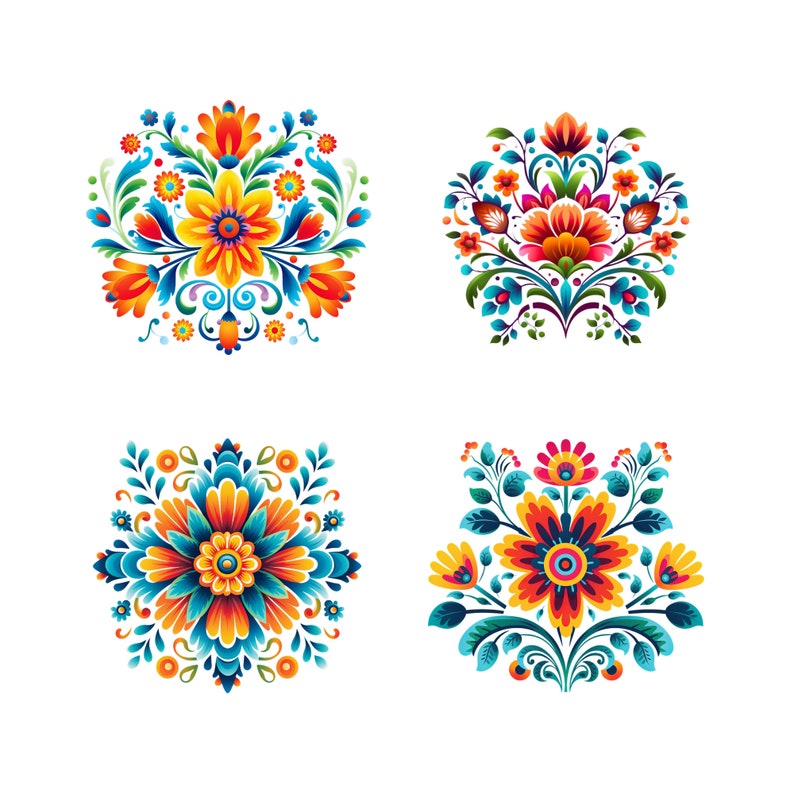 22 Aztec Mexican Flower Pngs | Mexican Flowers Clip Art | Mexican ...