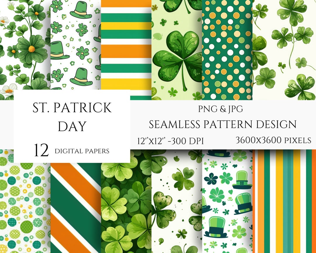 Watercolor St Patricks Day Digital Paper, Watercolor St Patrick's Day ...