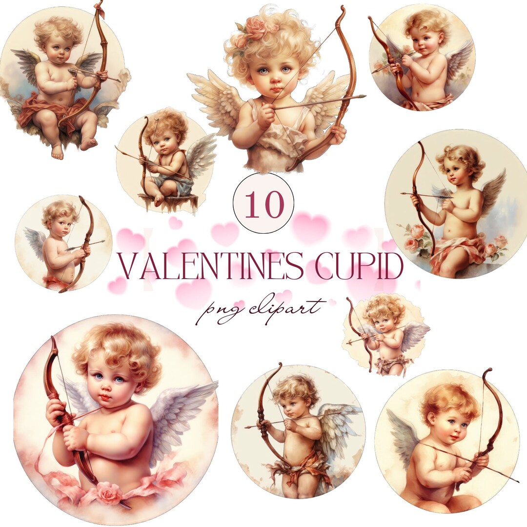 Valentines Cupid Clipart Bundle, Valentines Clipart, Set of 10 ...