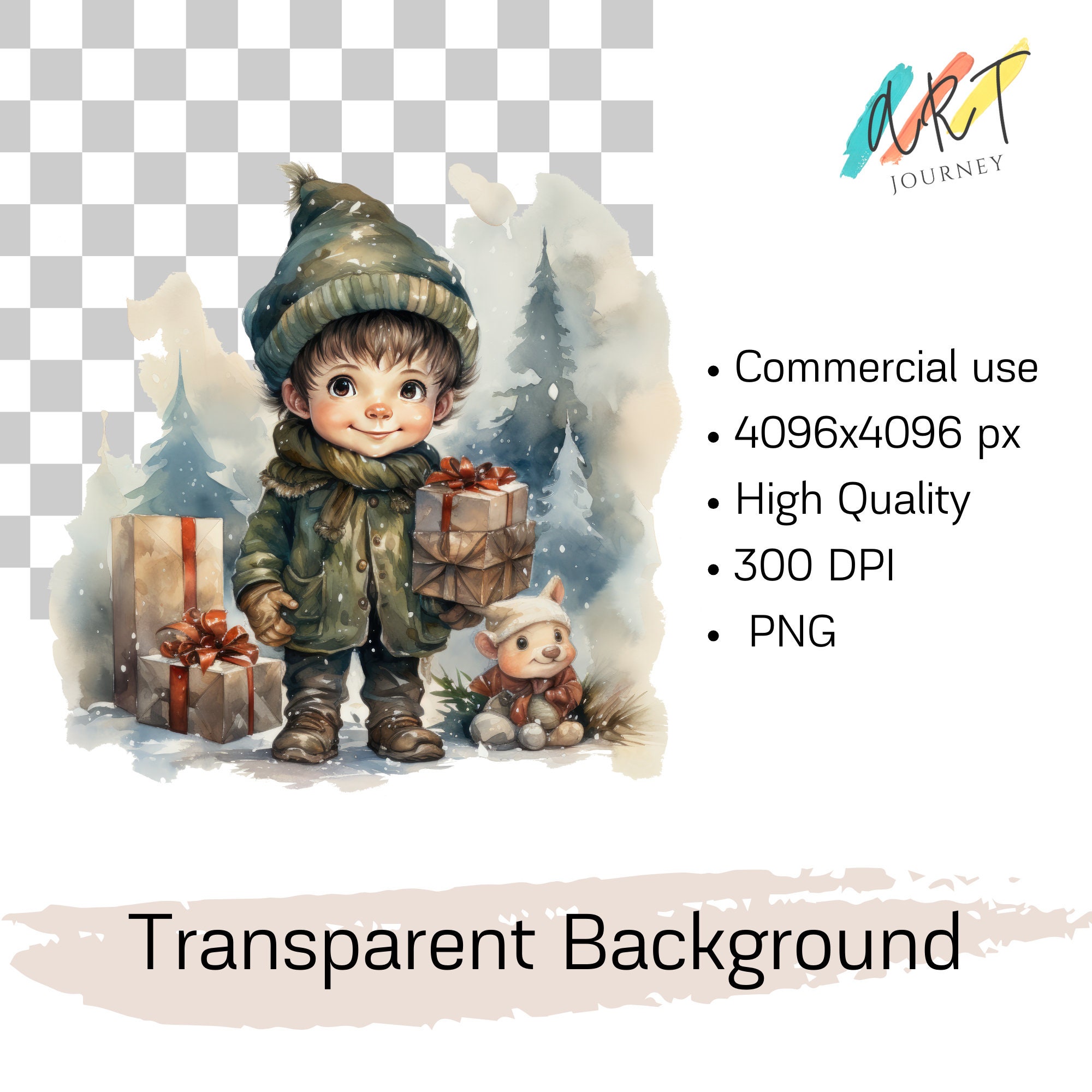 Watercolor Elves Festive Clipart Bundle Christmas Cute - Etsy