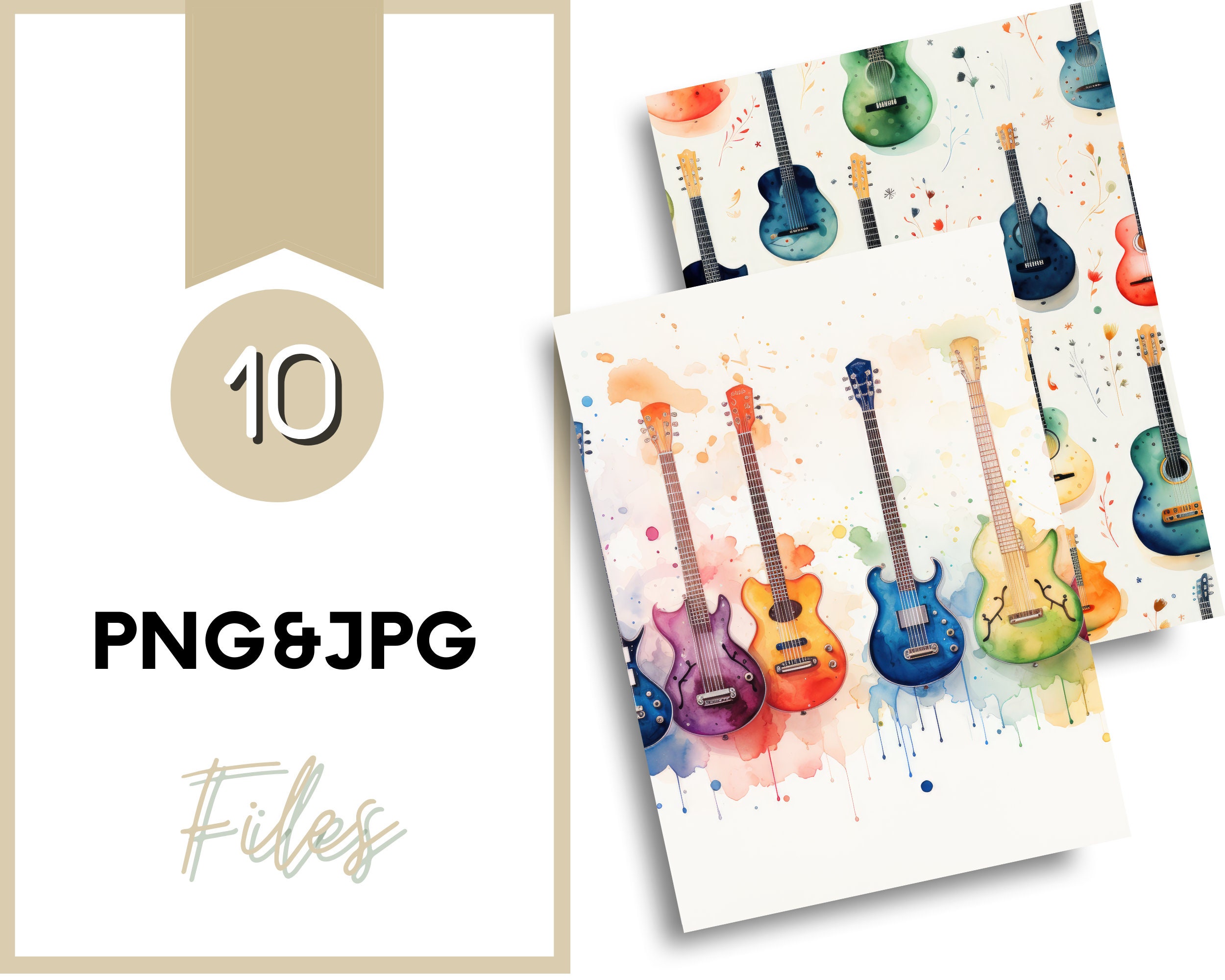 Minimal Guitar Digital Paper | Seamless Patterns | Music Patterns ...