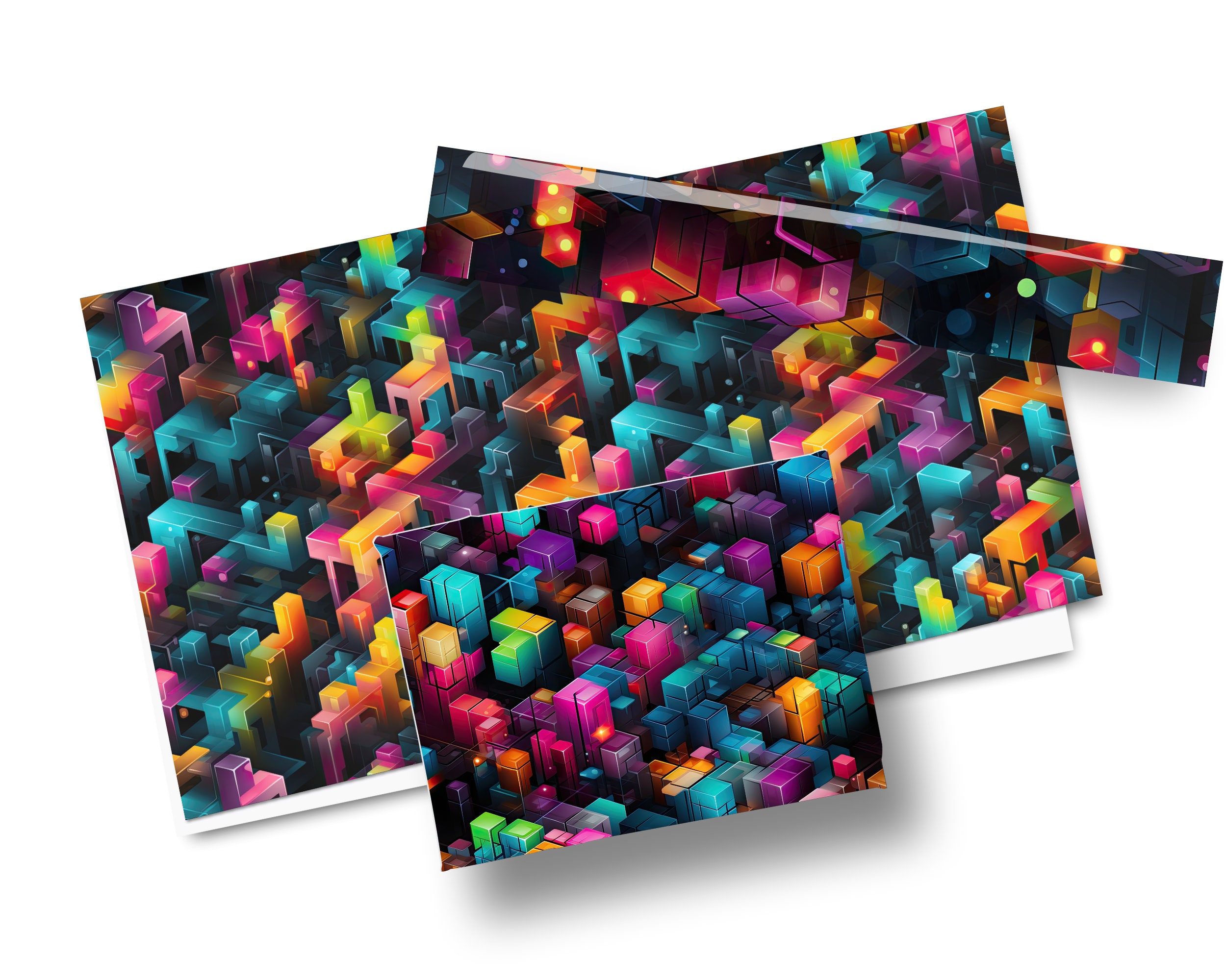 Neon Bricks Digital Papers Neon Colours Vibrant Neon Pattern Digital ...