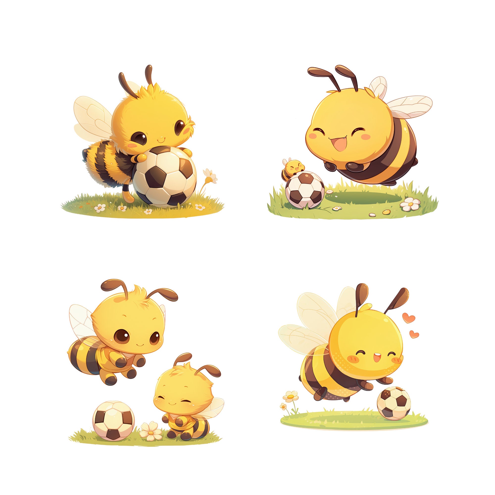 20 Cute Bee Clipart Watercolor PNG Bundle, Cute Baby Honey Bee Graphics ...