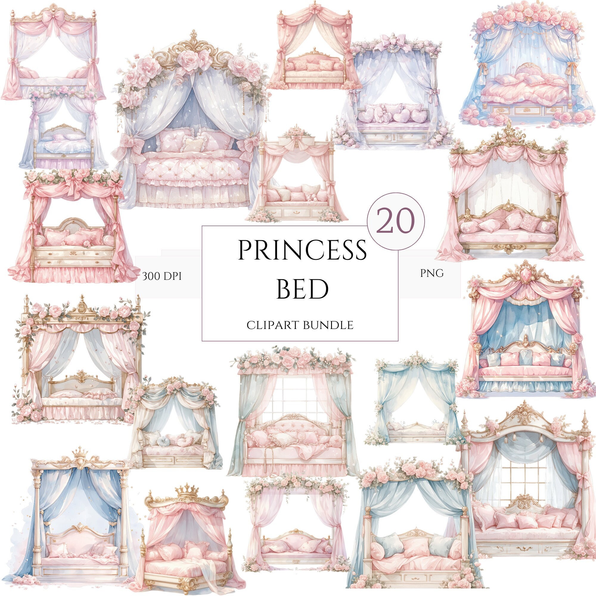 20 Magic Princess Bed Clipart, Pink Bedroom, High Quality PNG ...