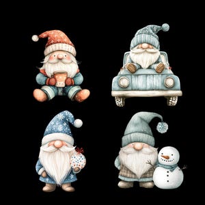 38 Watercolor Winter Gnomes Clipart Bundle, Christmas Gnome Tnd Truck ...