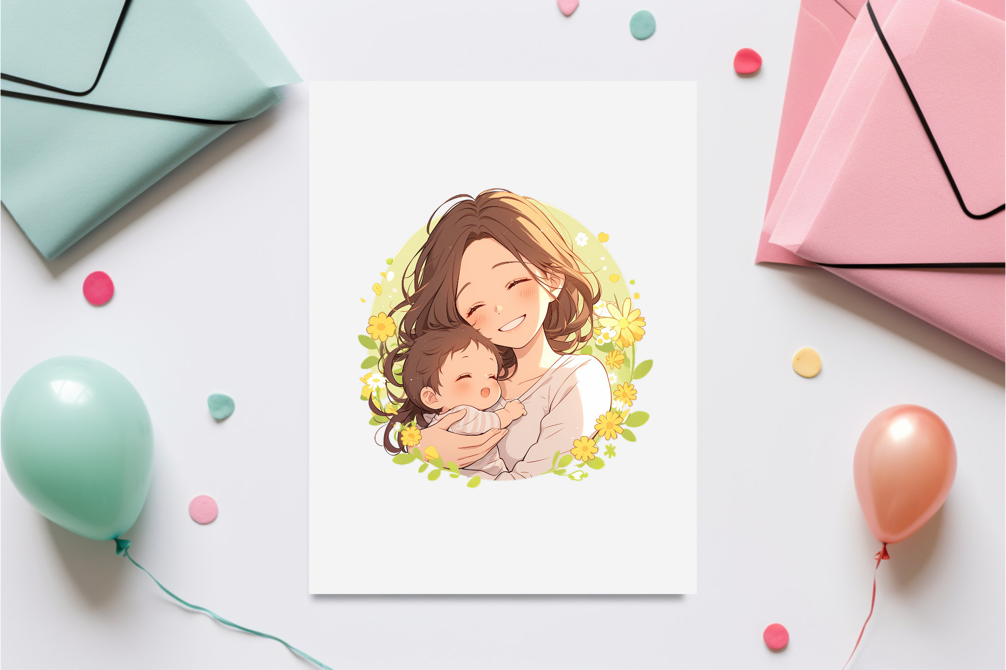 14 Mother and Daughter Clipart, Mother's Day Card, Printable Watercolor ...