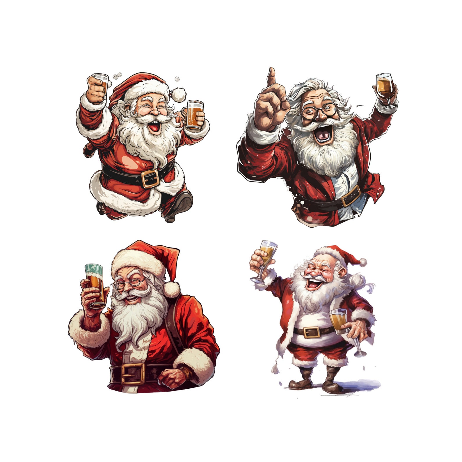 Funny Santa Clipart | Santa Claus Drunk Png | Drinking Christmas ...