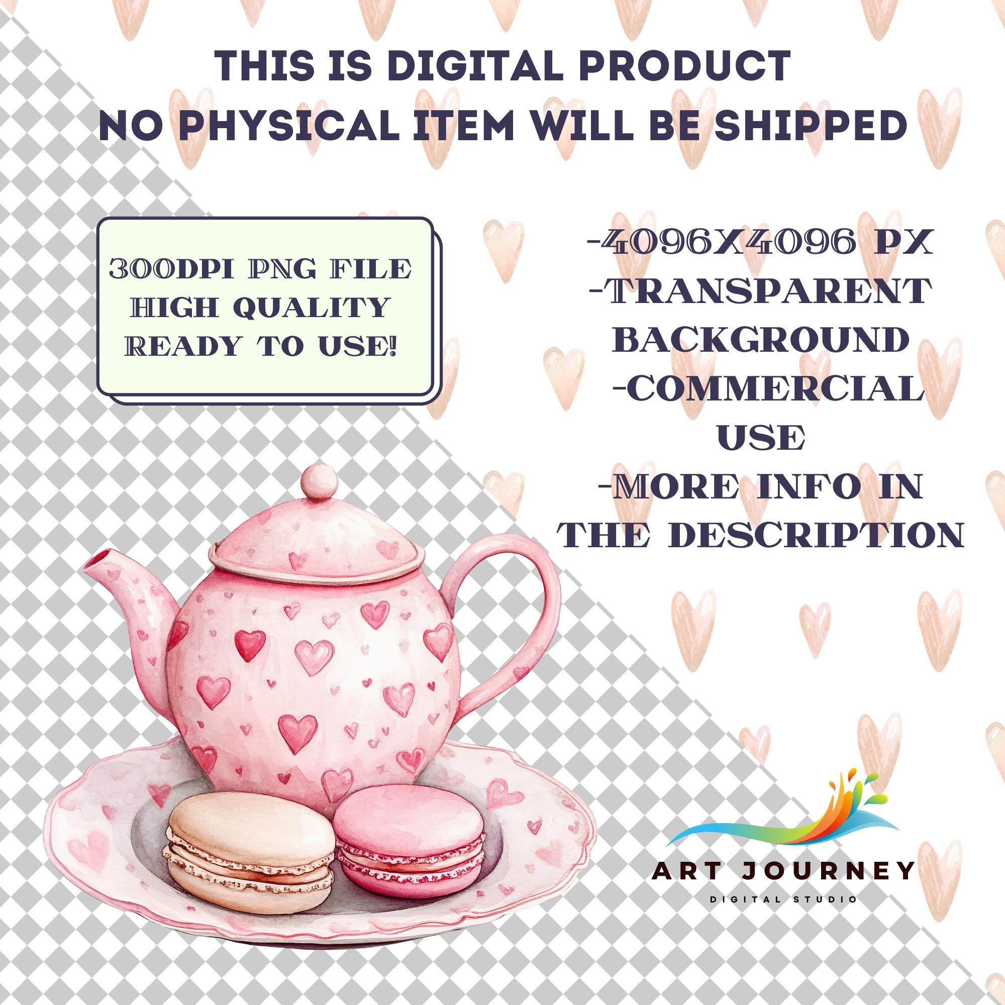 Valentines Day Tea Clipart, Pink Watercolor Afternoon Tea Party, High ...