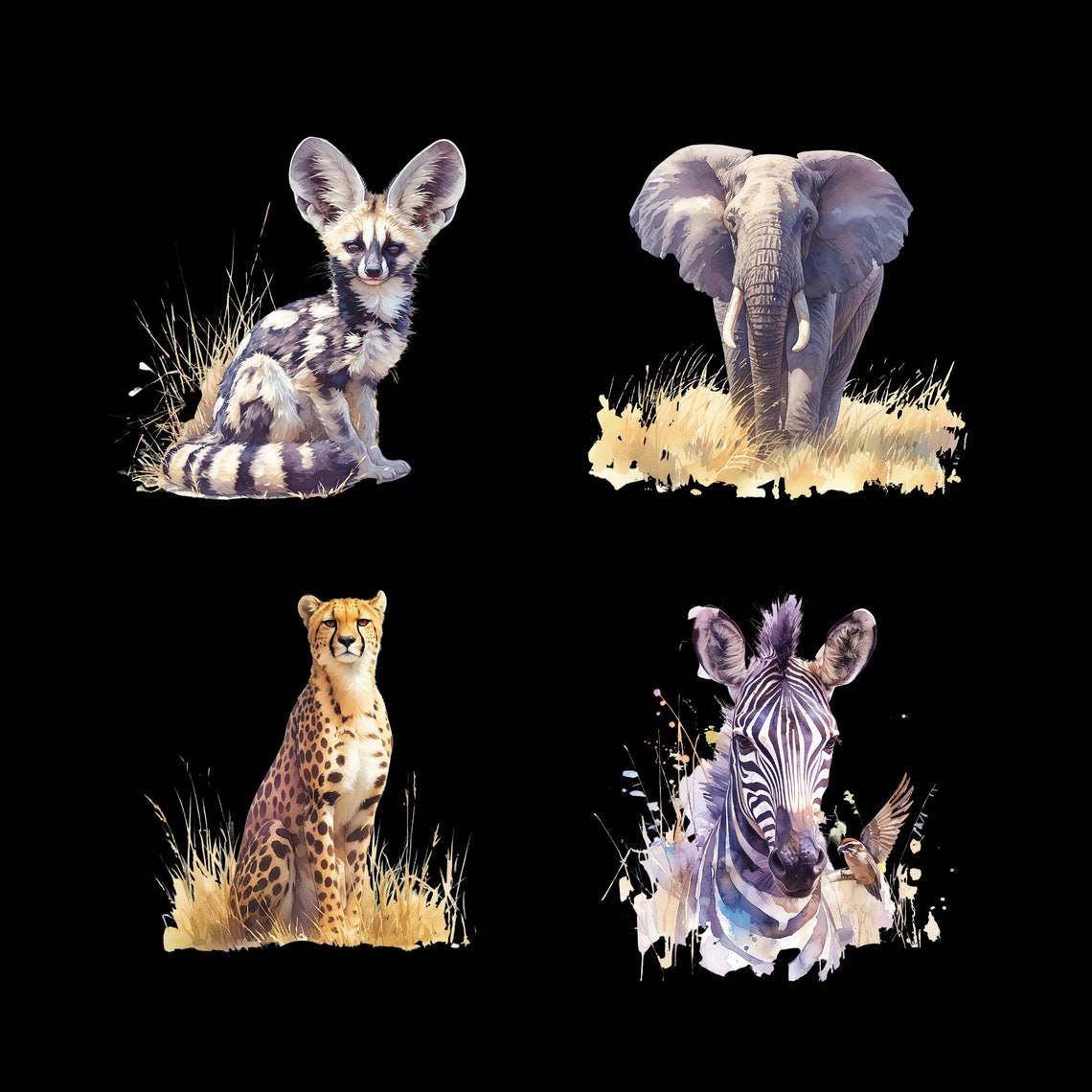 Watercolor Safari Animals Clipart, Safari Family Clipart, Safari Baby ...