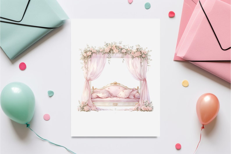20 Magic Princess Bed Clipart, Pink Bedroom, High Quality PNG ...