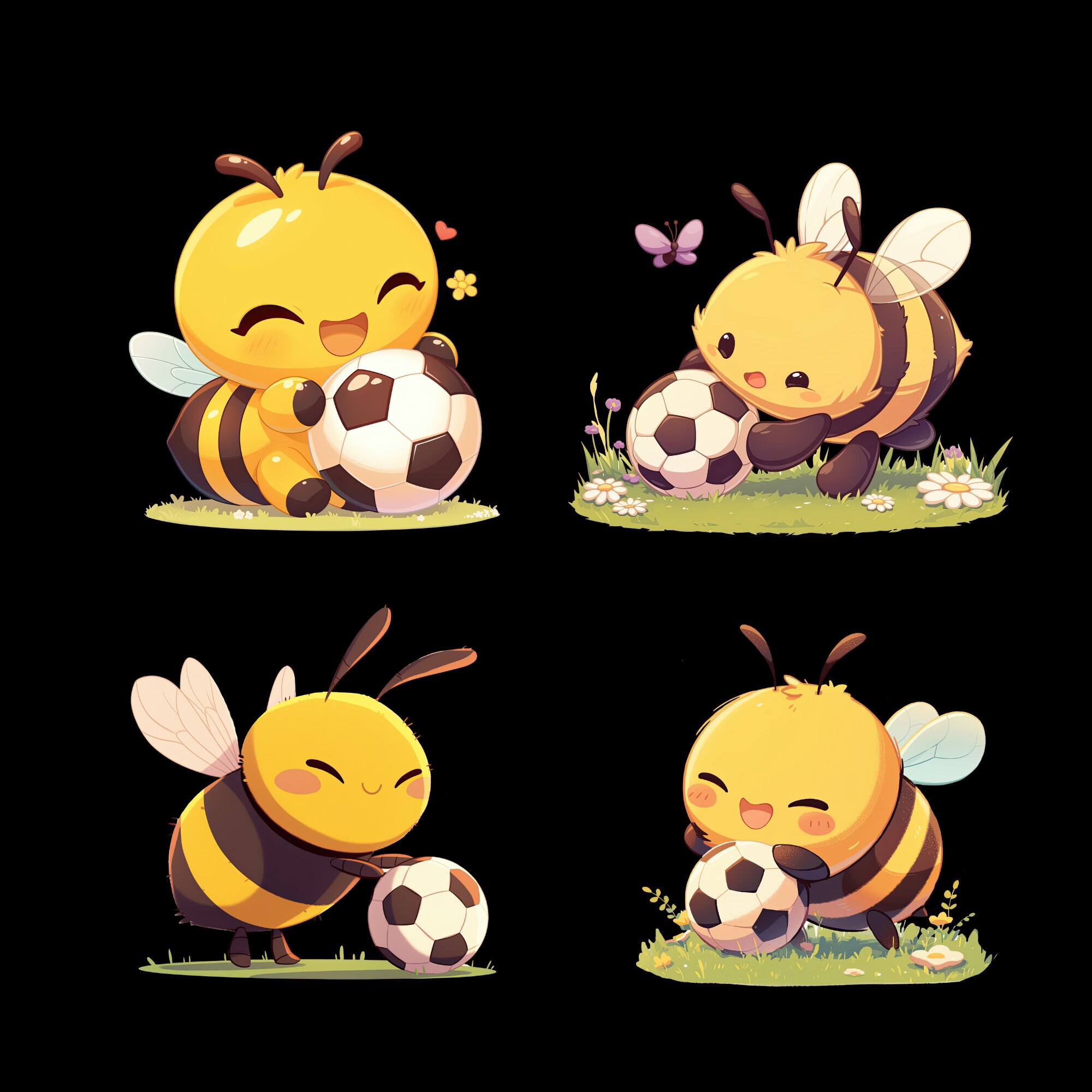 20 Cute Bee Clipart Watercolor PNG Bundle, Cute Baby Honey Bee Graphics ...