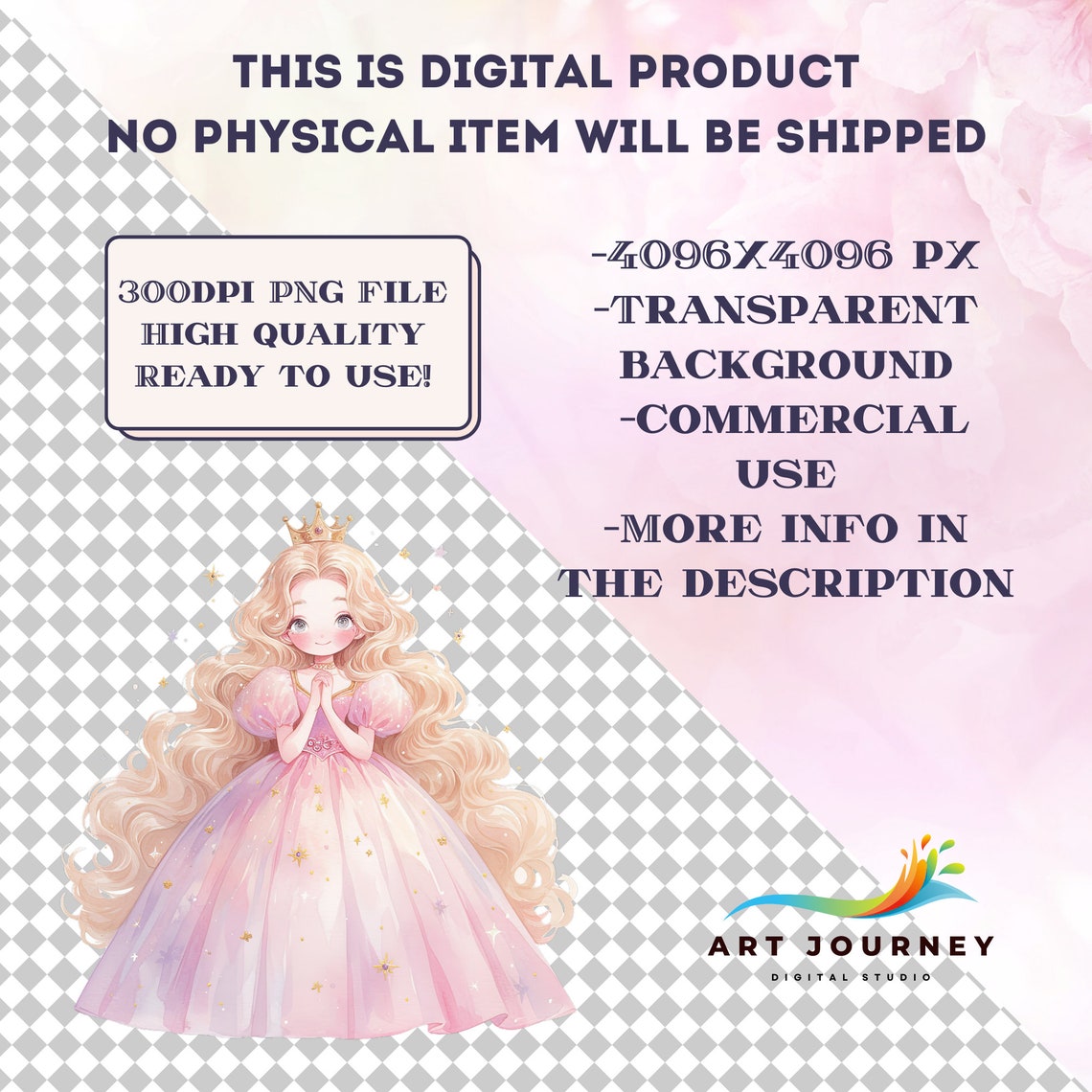 27 Little Princess Clipart Watercolor Princess Clipart Fairytale ...