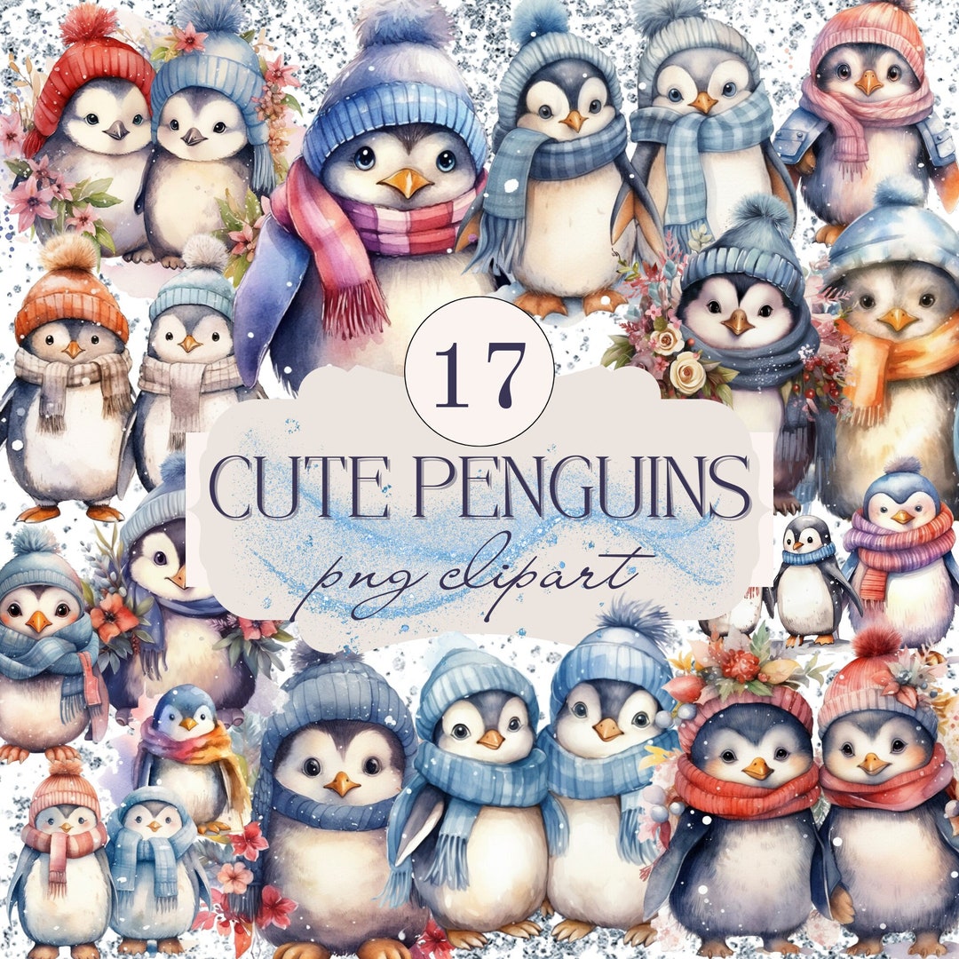 Christmas Penguin Clipart Pack | Cute Penguin | Winter Clipart | Baby ...