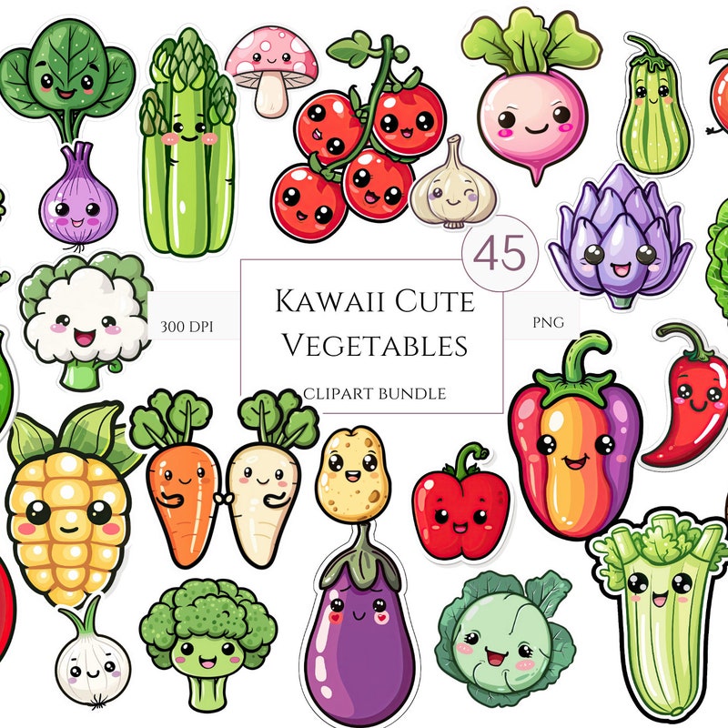 Cute Vegetables - Etsy