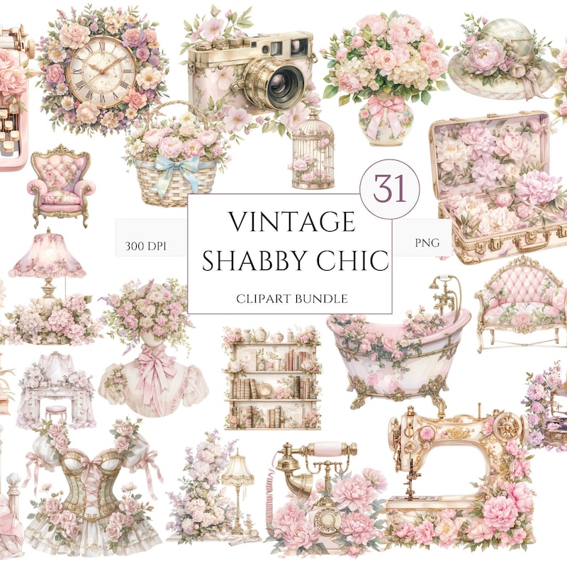 Shabby Chic Clipart - Etsy